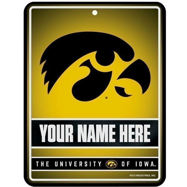 Iowa Hawkeyes Personalized Metal Parking Sign