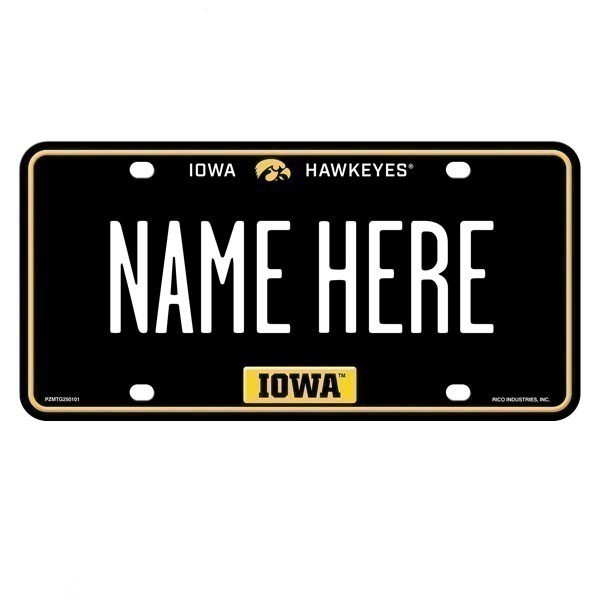 Iowa Hawkeyes Personalized Auto Tag