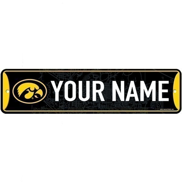 Iowa Hawkeyes Personalized Metal Street Sign