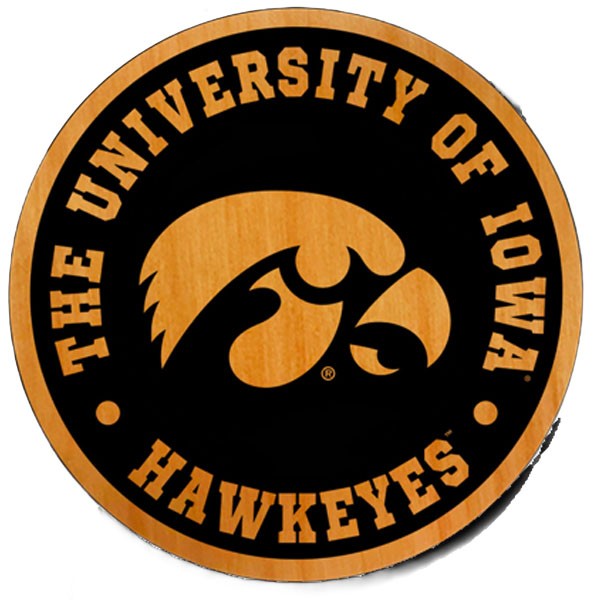 Iowa Hawkeyes Gold Tigerhawk Wooden Magnet