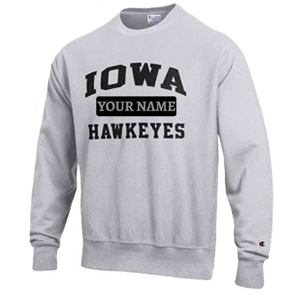 Iowa Hawkeyes "Your Name" Reverse Weave Crew Sweat